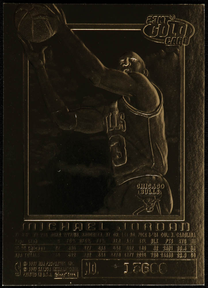 Michael Jordan 1998 E-X2000 23kt Gold Card / Marble Border / Red ...