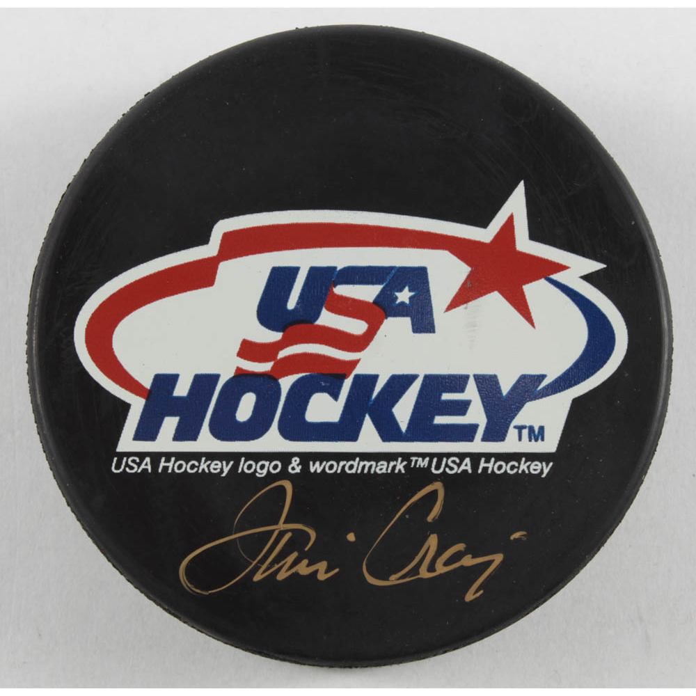 Jim Craig Signed Team USA Logo Hockey Puck (JSA COA) | Pristine Auction