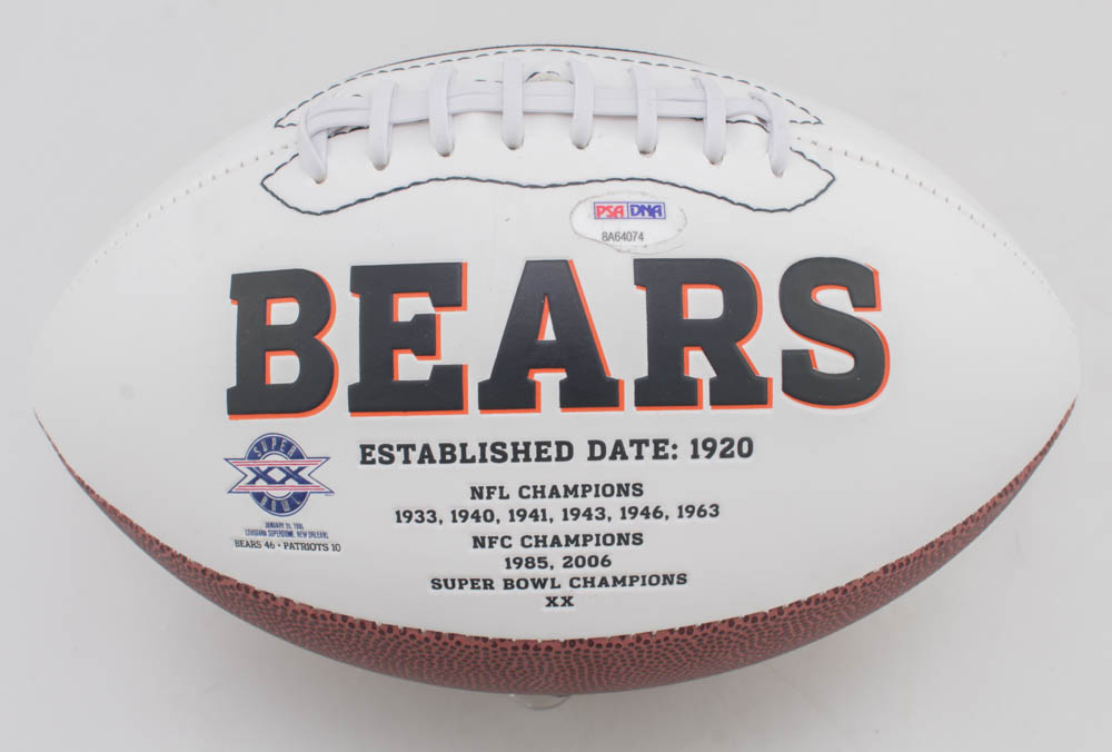 Mike Ditka Signed Bears Logo Football Inscribed "S.B. XX Champs" (PSA ...