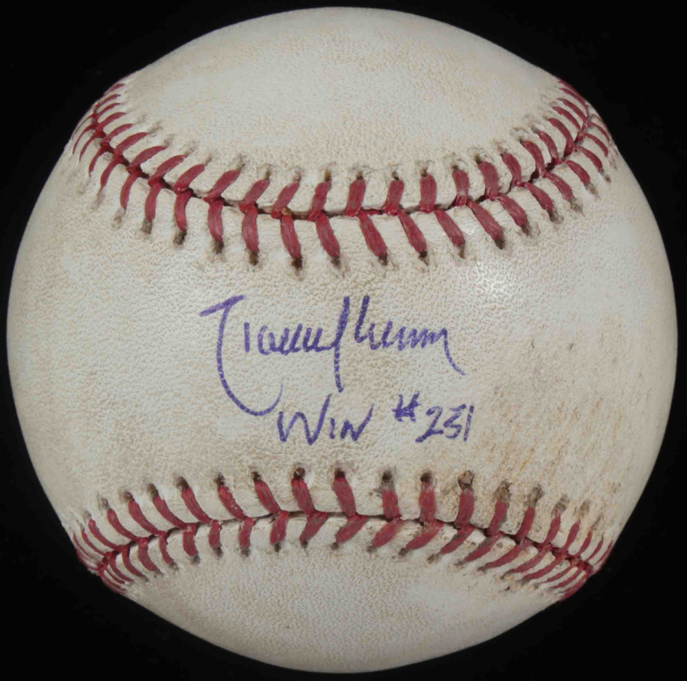 Randy Johnson Signed Game-Used OML Baseball Inscribed "Win #231 ...