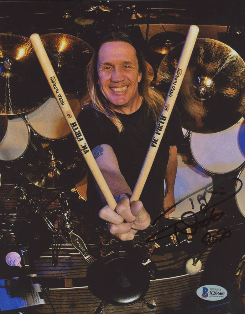 Nicko McBrain Signed Iron Maiden 8x10 Photo Inscribed "2020" (Beckett ...