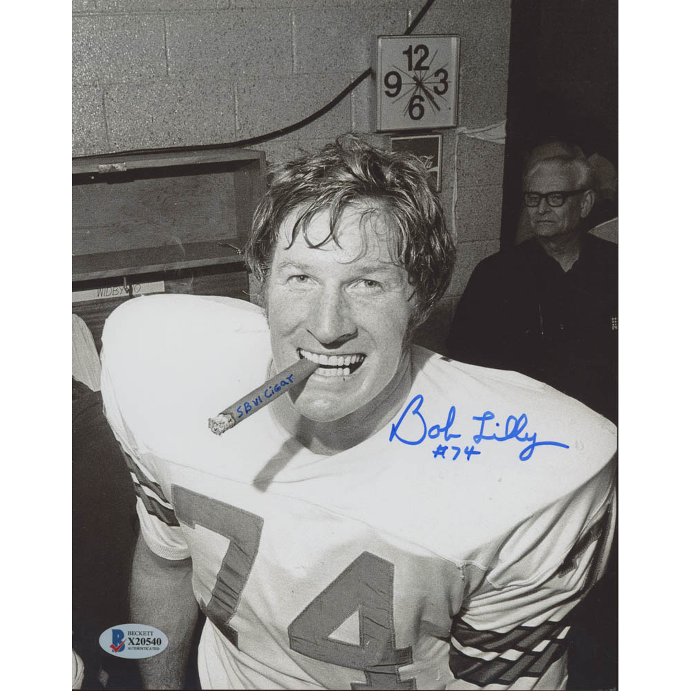Bob Lilly Signed Cowboys 8x10 Photo Inscribed "SBVI Cigar" (Beckett COA ...