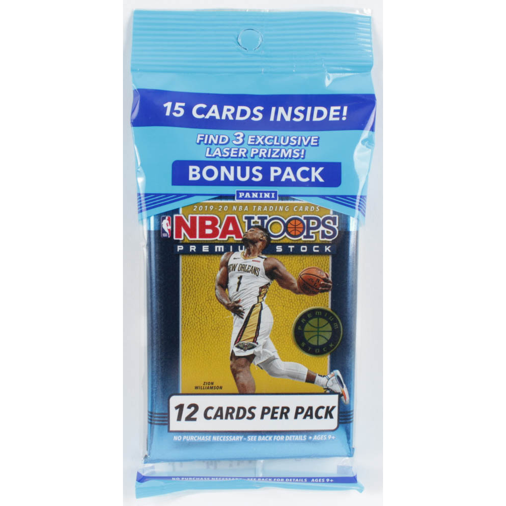 2019-20 NBA Hoops Premium Stock Basketball Cello Pack with (15) Cards ...