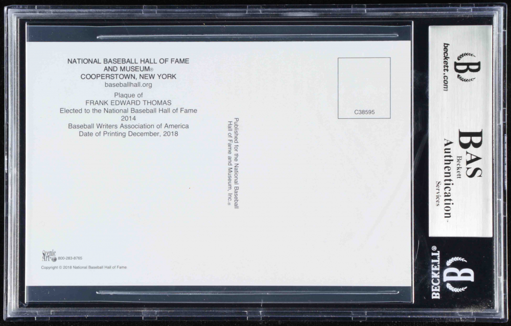 Frank Thomas Signed Gold Hall of Fame Plaque Postcard (BGS Encapsulated ...