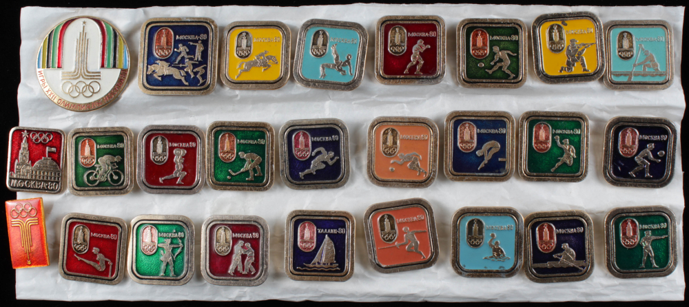 Vintage Set of (26) 1980 Russian Olympic Pins | Pristine Auction