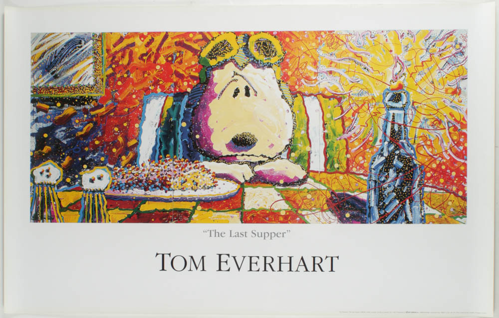 Tom Everhart "The Last Supper" Peanuts 24x38 Poster | Pristine Auction