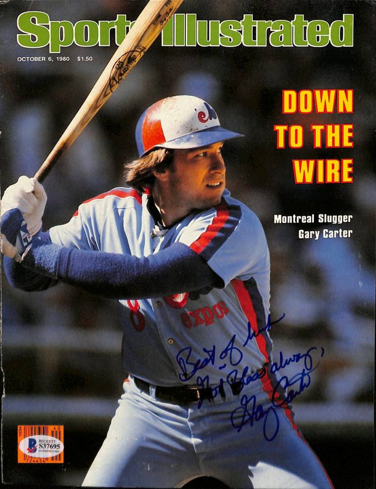 Gary Carter Signed 1980 Sports Illustrated Magazine Cover Page Inscribed "Best of Luck" & "God ...
