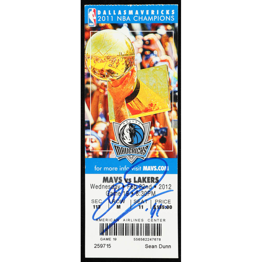 Dirk Nowitzki Signed 2012 Mavericks Game Ticket (JSA COA) | Pristine ...