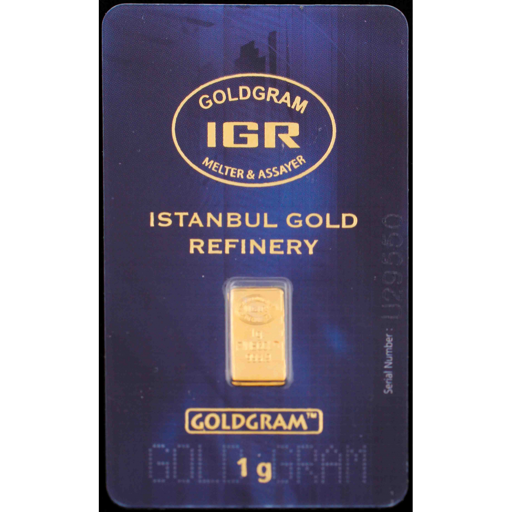 Certified Istanbul Gold Refinery (IGR) 999.9 Solid Gold 1 G Bar ...