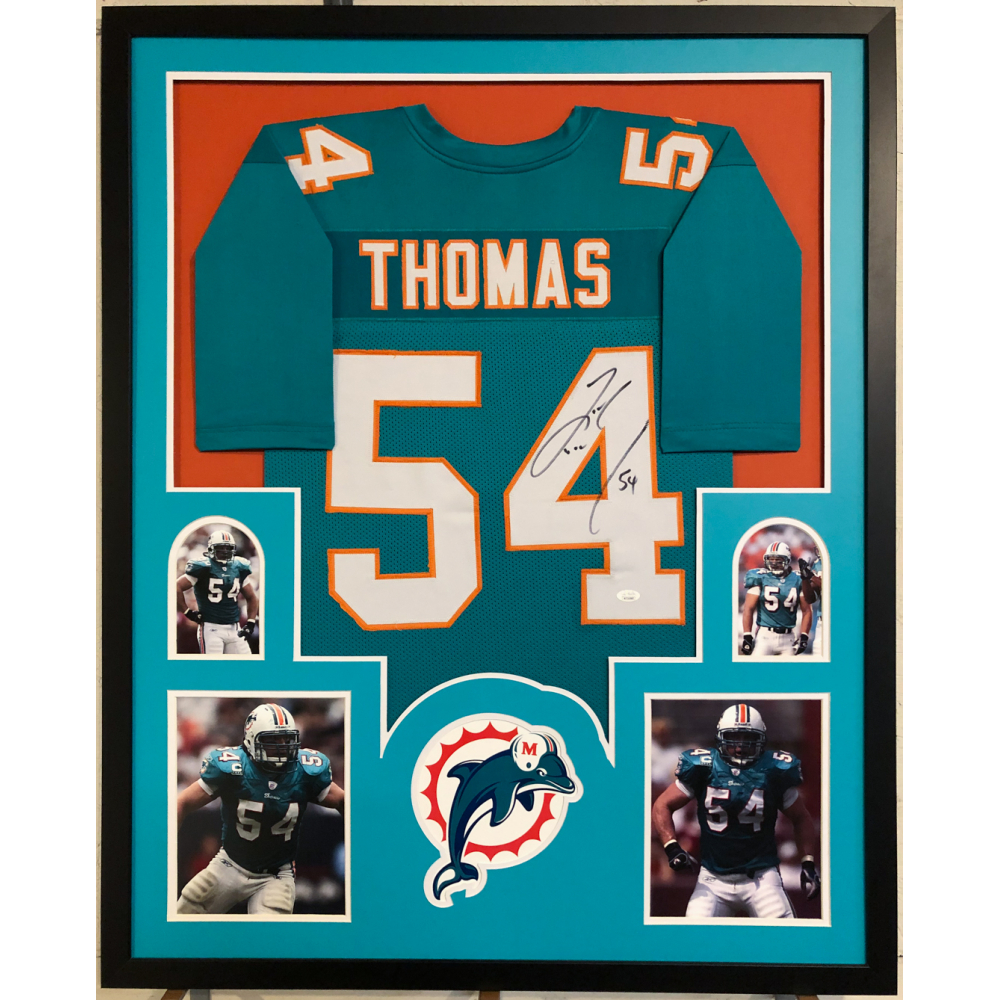 Zach Thomas Signed 34x42 Custom Framed Jersey (JSA COA) | Pristine Auction