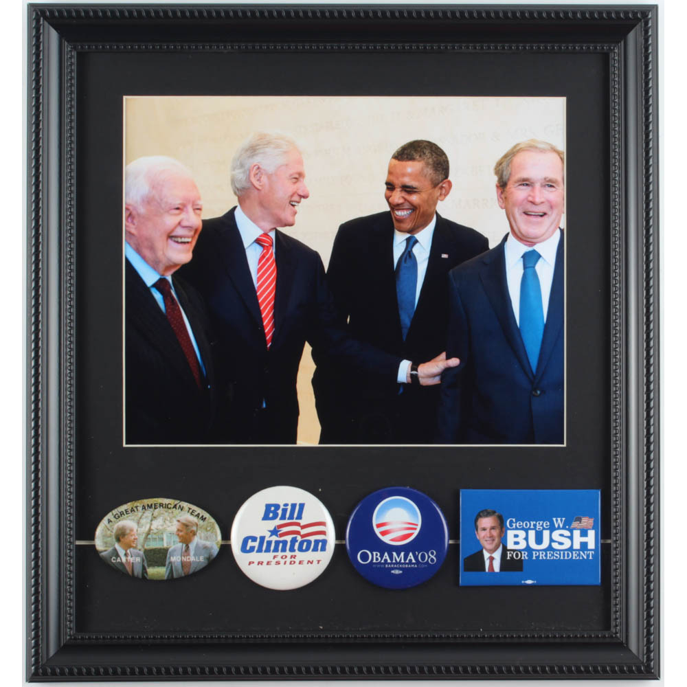 U.S. Presidents 14x15 Custom Framed Photo Display with (4) Original ...