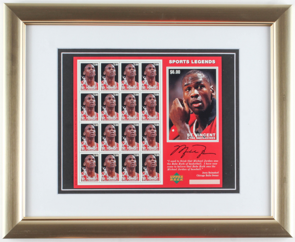 Michael Jordan Bulls 13x16 Custom Framed Sports Legends Stamps Display ...