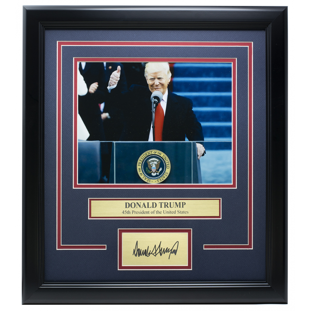 Donald Trump 11x18 Custom Framed Photo Display | Pristine Auction