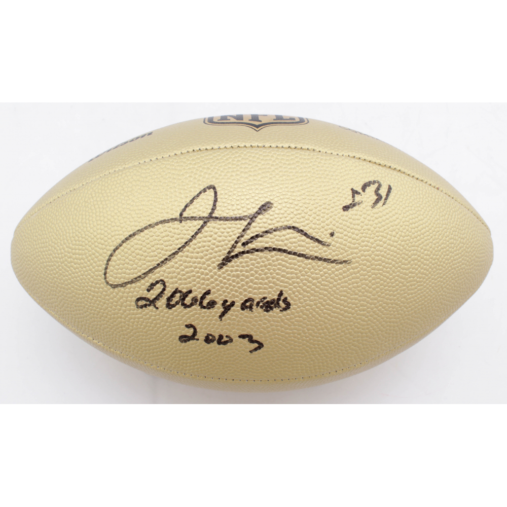 Jamal Lewis Signed Gold Metallic "The Duke" NFL Football Inscribed ...