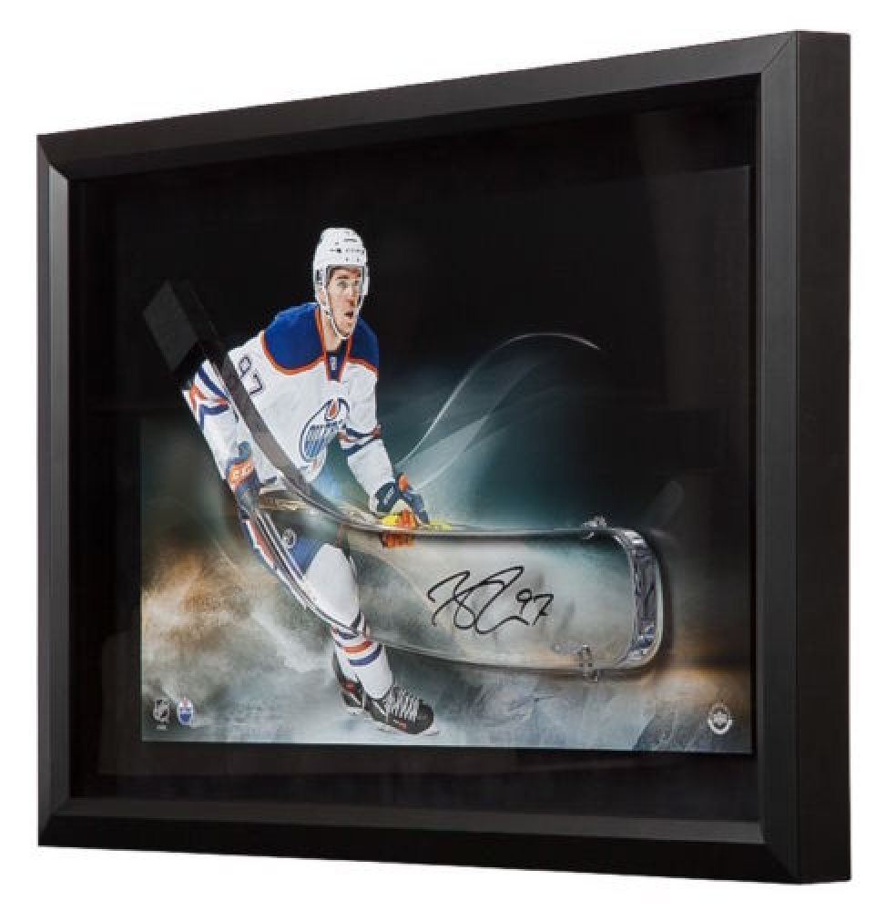 Connor McDavid Signed Oilers 16x24 Custom Framed Acrylic Blade Display ...