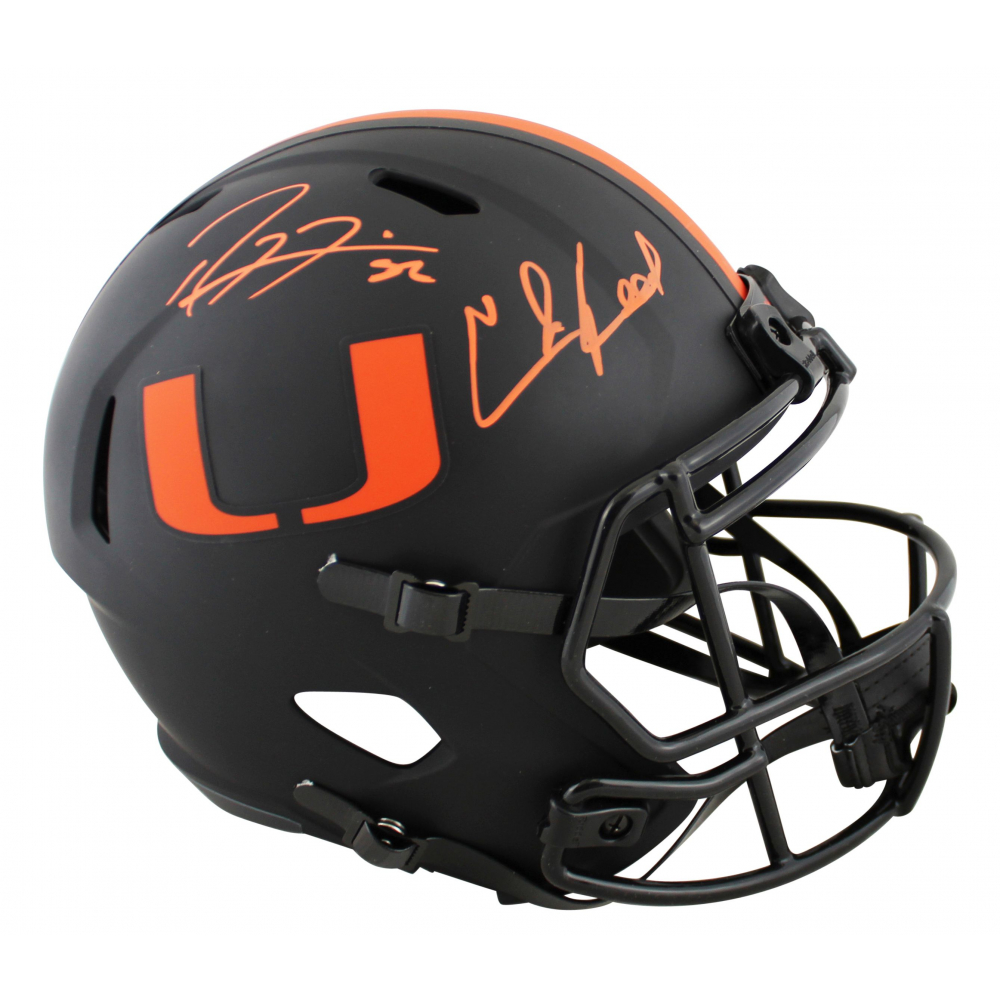 Ray Lewis & Ed Reed Signed Miami Hurricanes Full-Size Eclipse Alternate ...