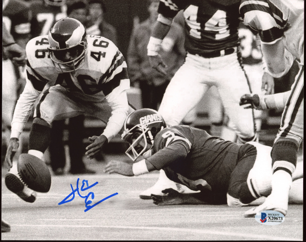 Herman Edwards Signed Eagles 8x10 Photo (Beckett COA) | Pristine Auction