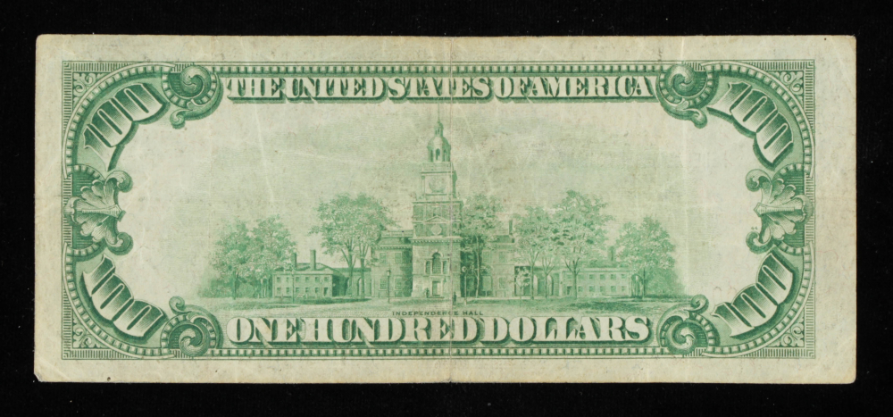1929 $100 One-Hundred Dollars U.S. National Currency Bank Note - (The Federal Reserve Bank of ...