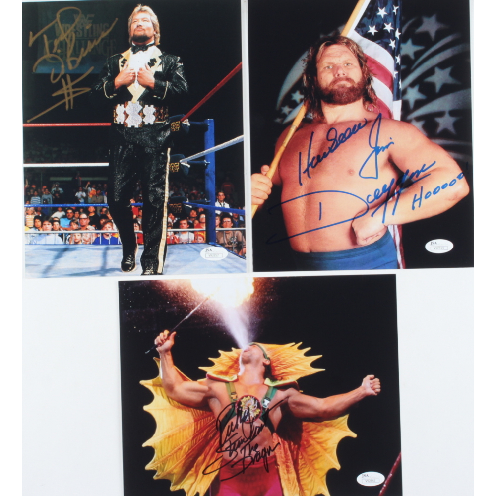 Lot of (3) Signed WWE 8x10 Photos with Ricky "The Dragon" Steamboat ...