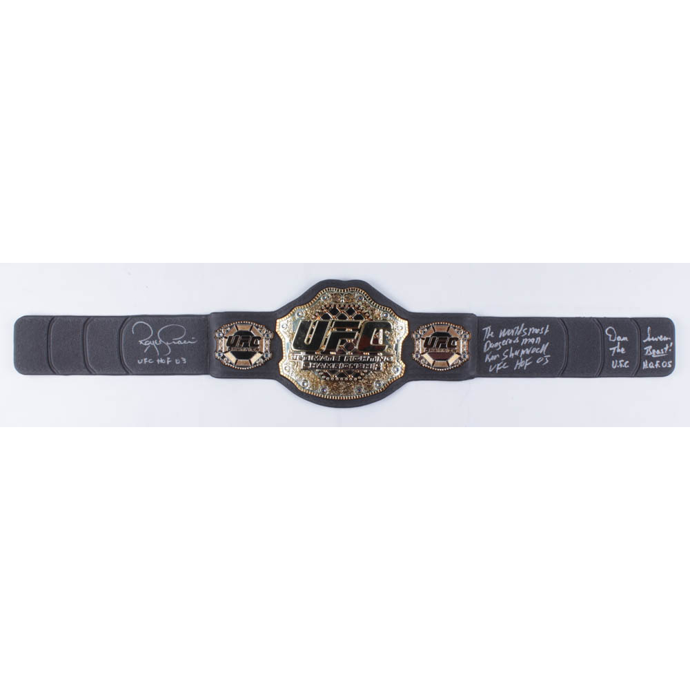 Ken Shamrock, Royce Gracie & Dan Severn Signed UFC Championship Belt ...