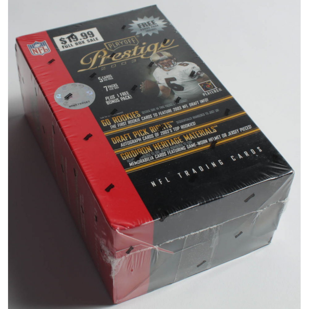 2003 Playoff Prestige NFL Football Card Box with (8) Packs | Pristine ...