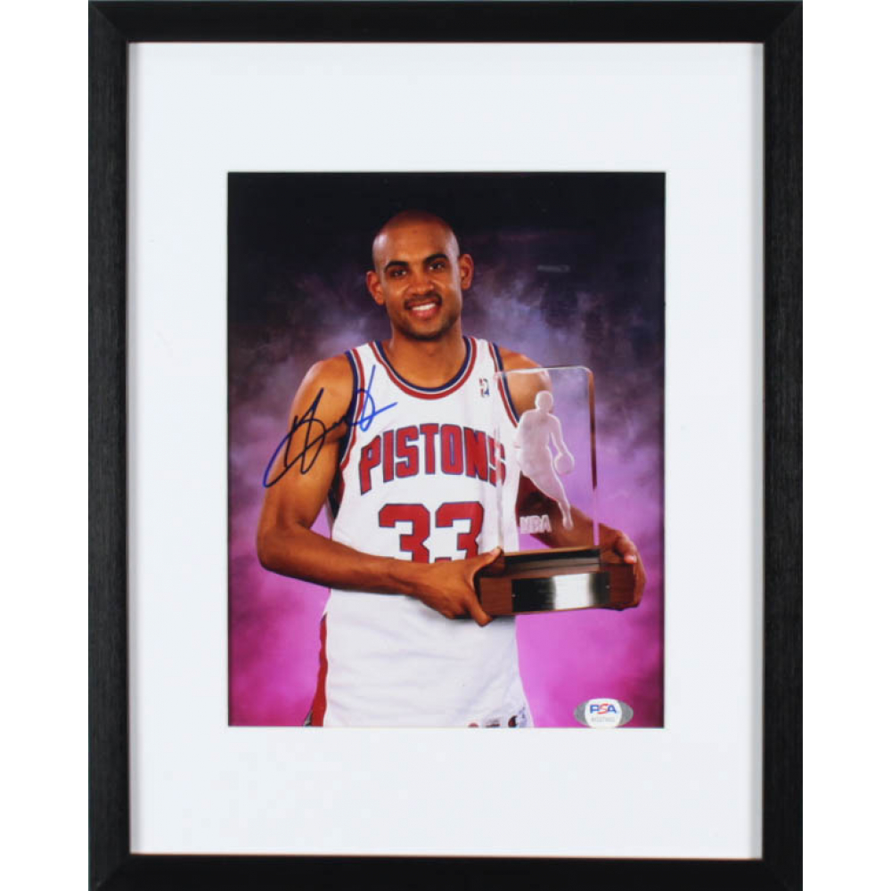 Grant Hill Signed Pistons 12x15 Custom Framed Photo Display (PSA COA ...