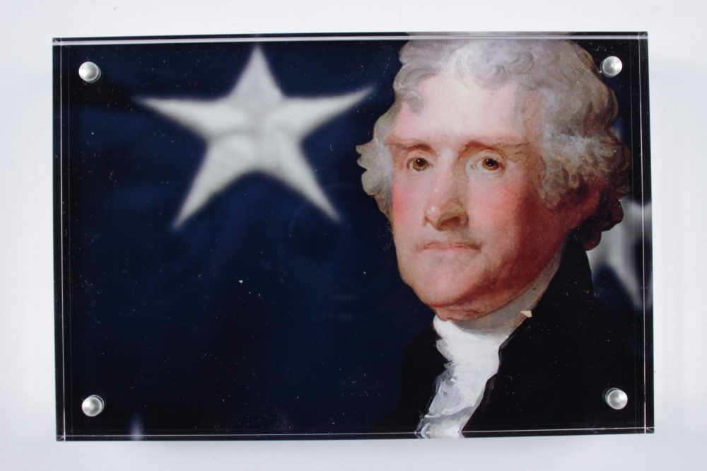 Thomas Jefferson Authentic Hand-Written Word Cut in Acrylic Display ...