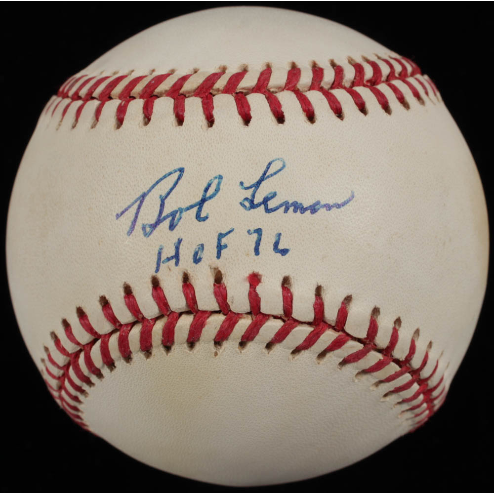 Bob Lemon Signed ONL baseball Inscribed "HOF 76" (JSA COA) | Pristine ...