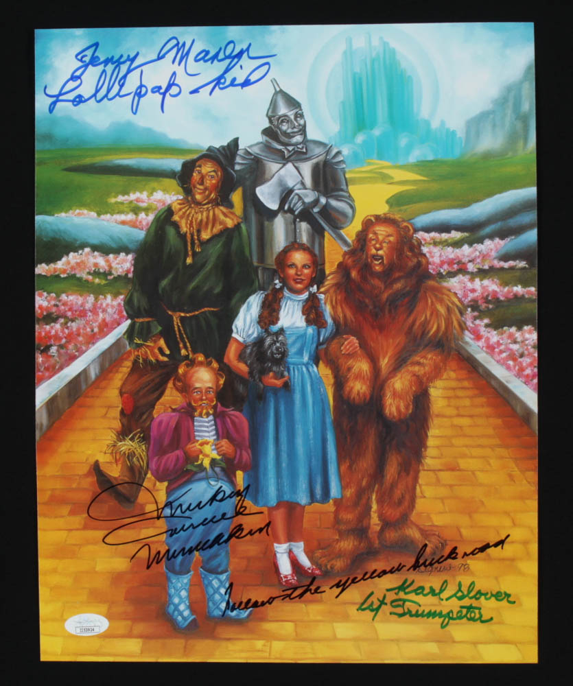 Mickey Carroll, Jerry Maren & Karl Slover Signed "The Wizard of Oz ...