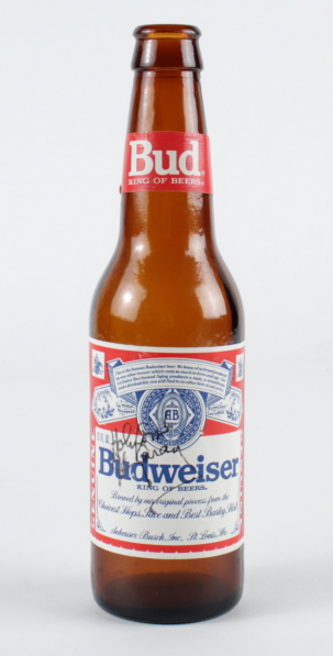 Harry Caray Signed Budweiser Bottle (Beckett COA) | Pristine Auction