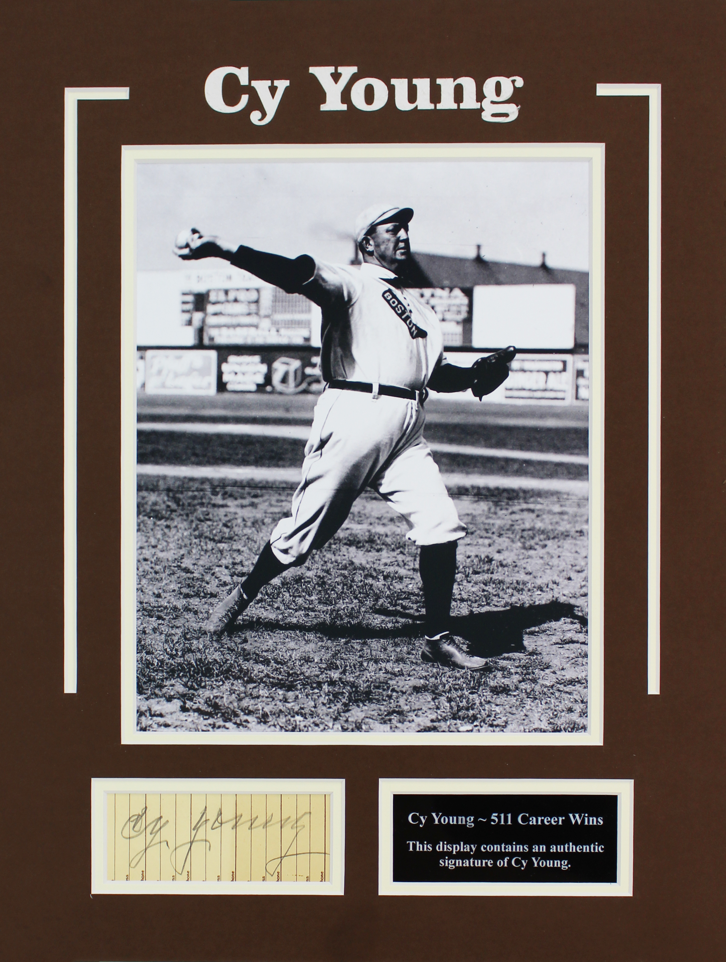 Cy Young Signed 12x16 Custom Framed Cut Display (JSA LOA) | Pristine ...