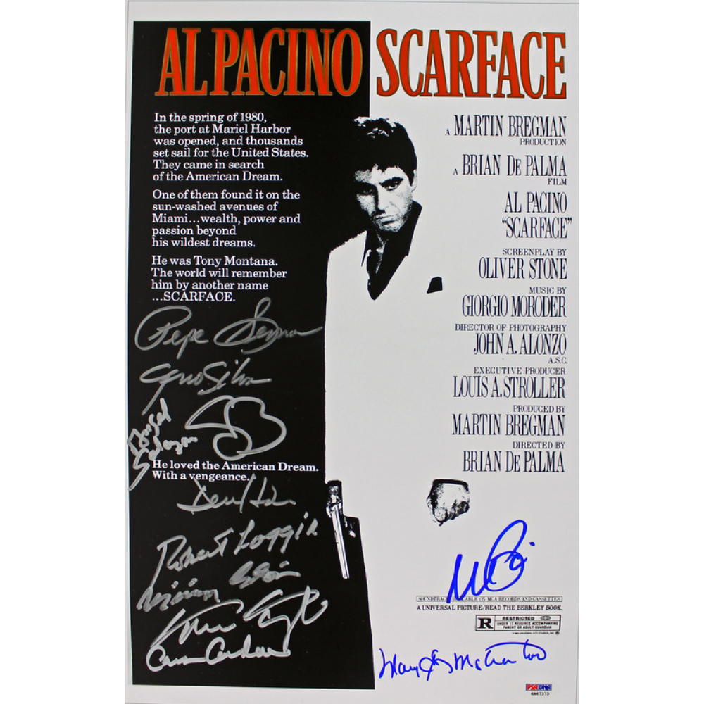 "Scarface" 11x17 Movie Poster Cast-Signed by (11) with Al Pacino ...