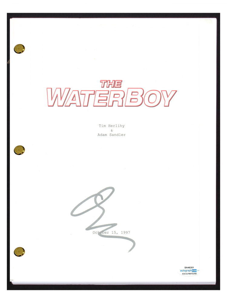 Adam Sandler Signed "The Waterboy" Movie Script (AutographCOA COA ...