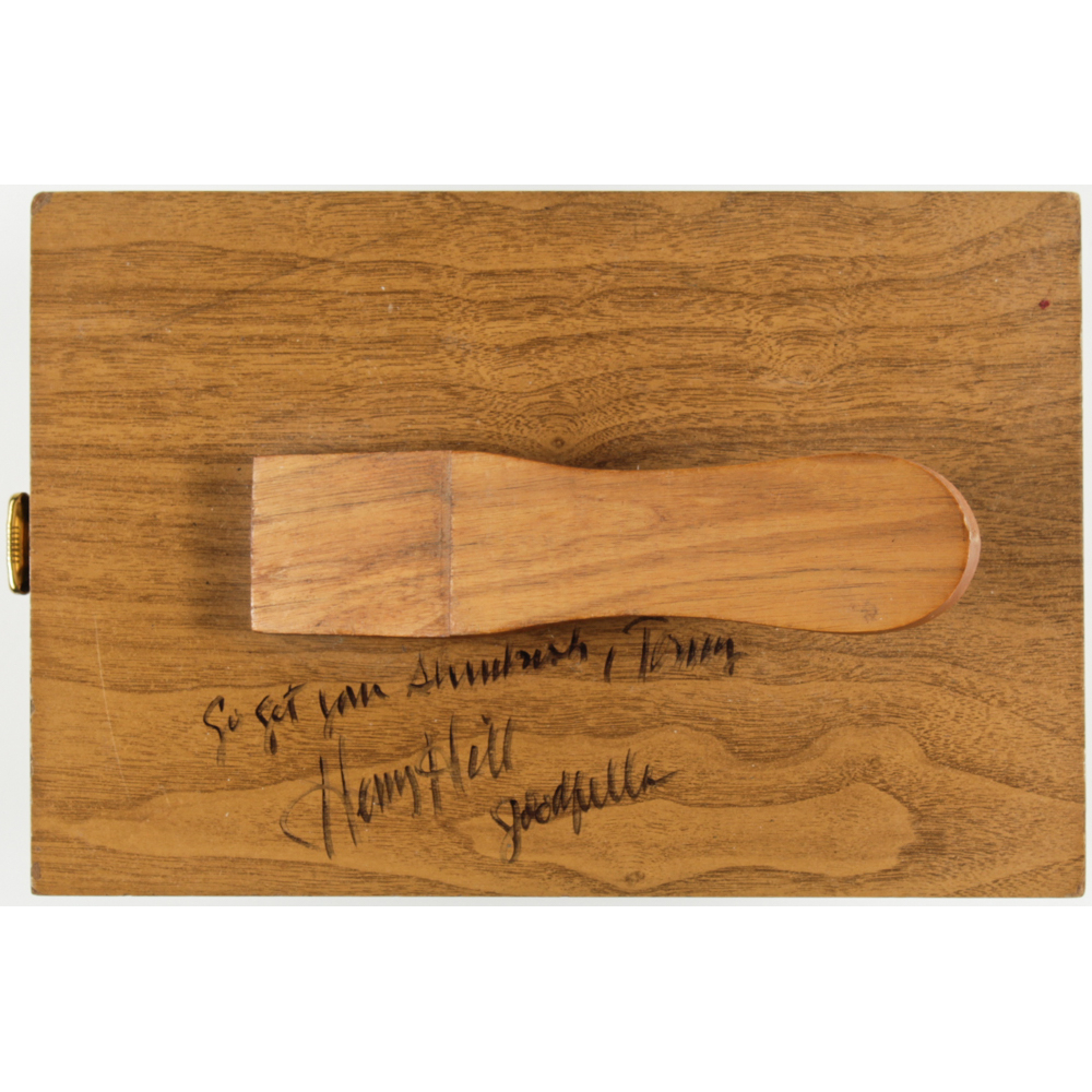 Henry Hill Signed Handheld Wood Shoe Shine Box Inscribed "Go Get Your ...