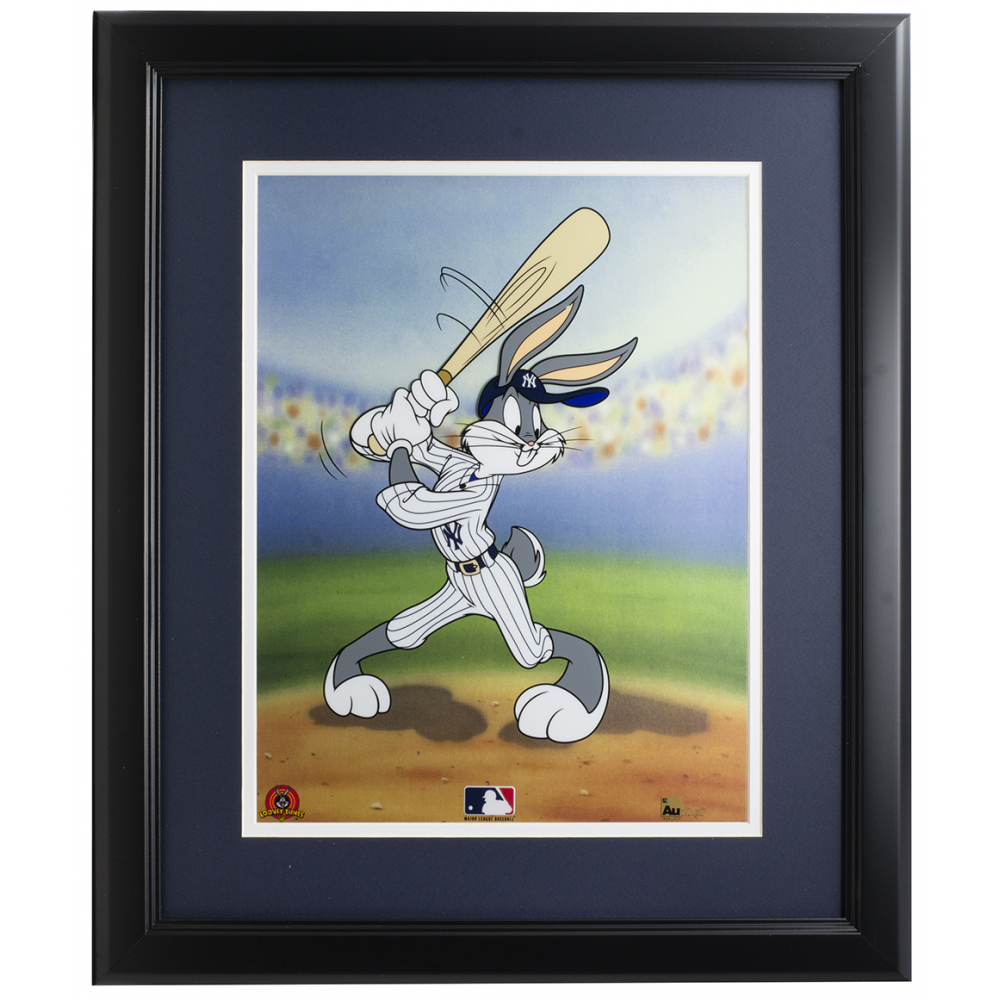 "Bugs Bunny at Bat for the Yankees" 12x14 Custom Framed Animation ...