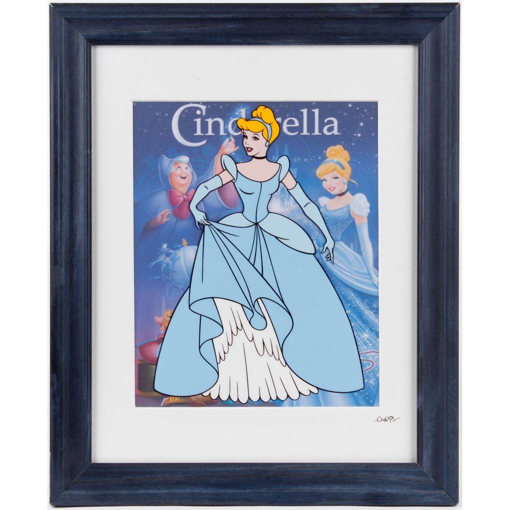 "Cinderella" 13.25x16.25 Custom Framed Hand Drawn Animation Serigraph ...