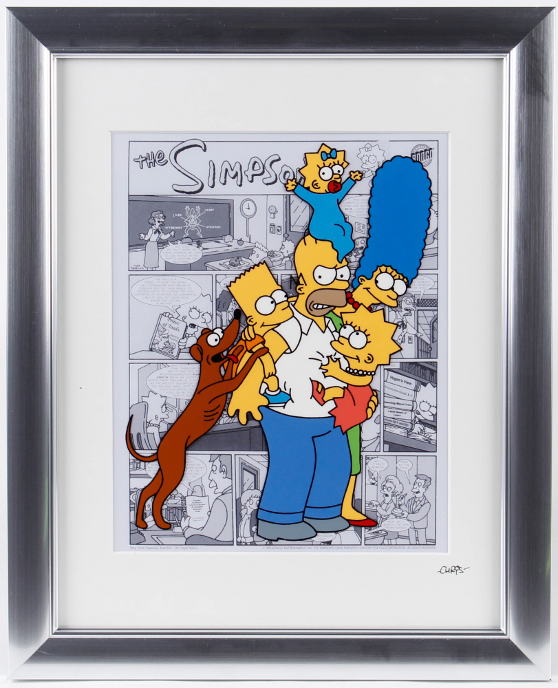 "The Simpsons" 13x16 Custom Framed Hand-Painted Animation Serigraph ...
