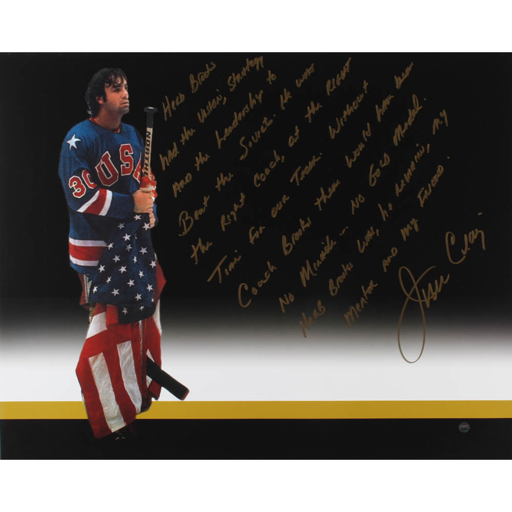 Jim Craig Signed Team USA "Miracle on Ice" 16x20 Photo with Extensive ...