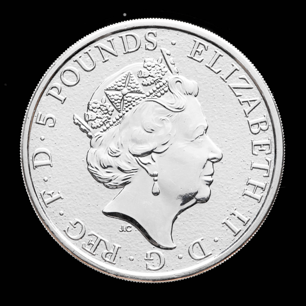 2017 Great Britain Queen's Beasts "Red Dragon of Wales" 2 Oz. .999 Fine ...