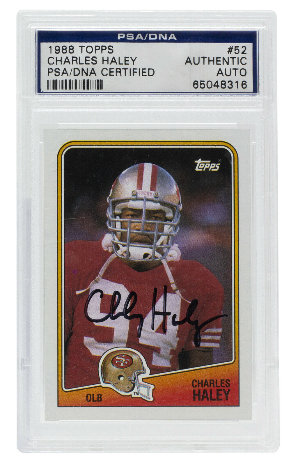 Charles Haley Signed 1988 Topps #52 (PSA Encapsulated) | Pristine Auction
