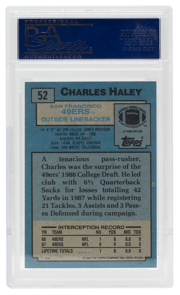 Charles Haley Signed 1988 Topps #52 (PSA Encapsulated) | Pristine Auction