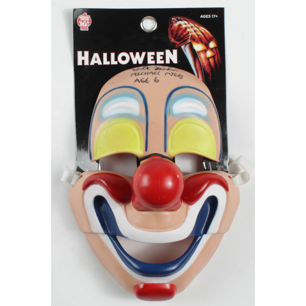 Will Sandin Signed "Halloween" Clown Mask Inscribed "Michael Myers Age ...
