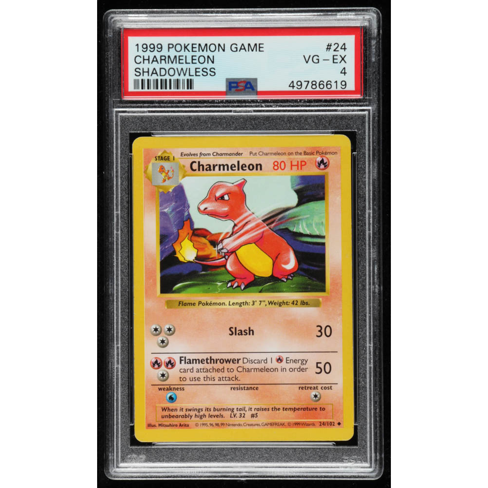 Charmeleon 1999 Pokemon Base Shadowless #24 (PSA 4) | Pristine Auction