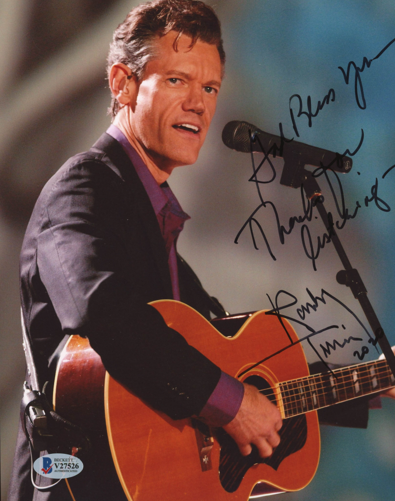 Randy Travis Signed 8x10 Photo Inscribed "God Bless You" , "Thanks For ...