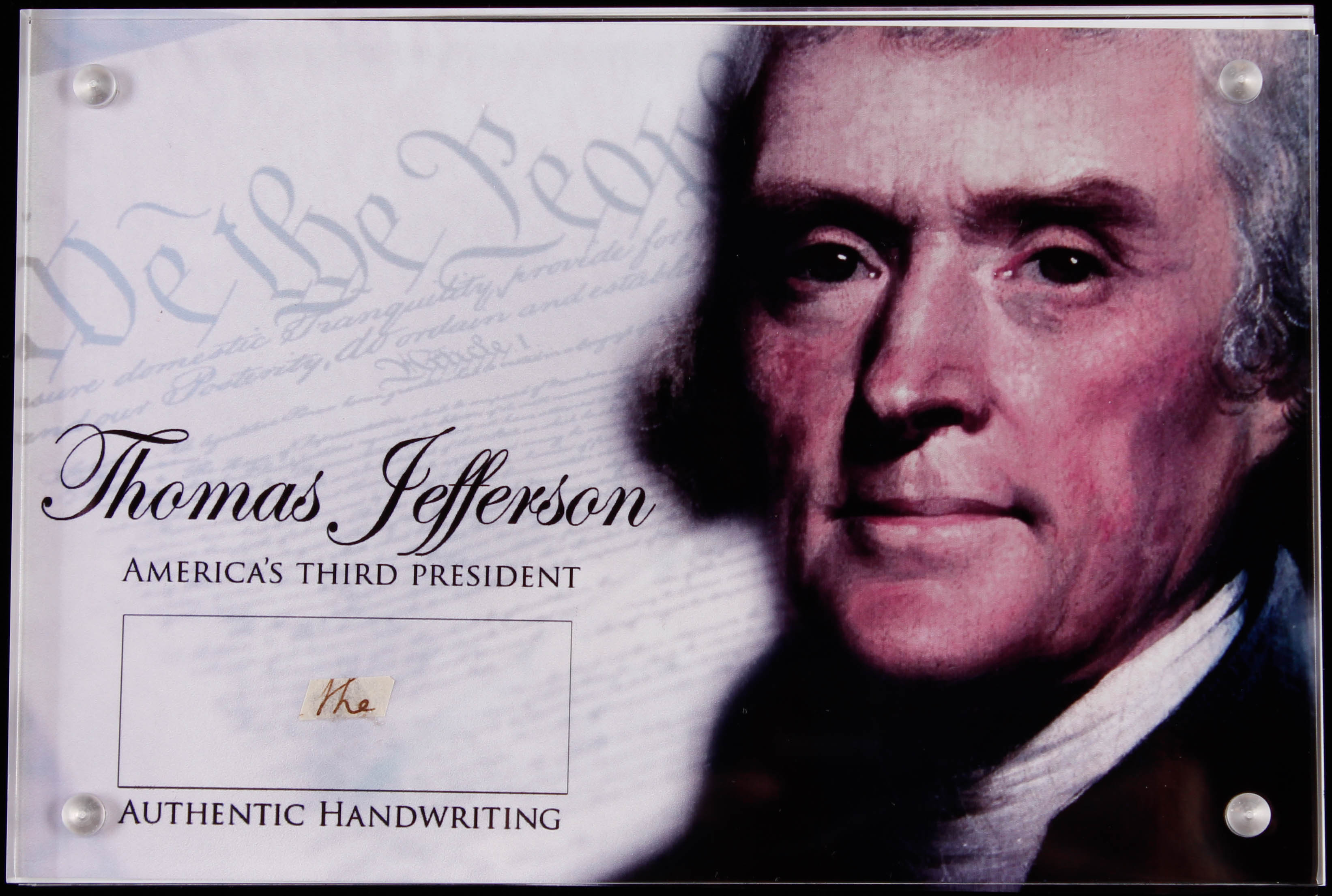 Thomas Jefferson Authentic Hand-Written Word Cut in Acrylic Display ...