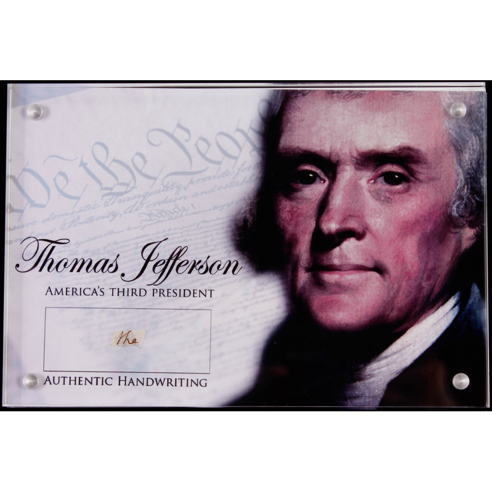 Thomas Jefferson Authentic Hand-Written Word Cut in Acrylic Display ...