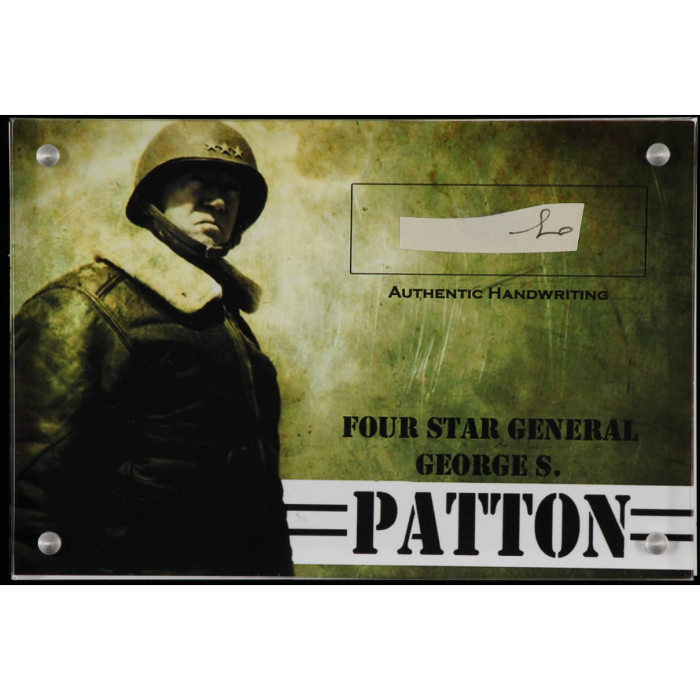 George S. Patton Authentic Hand-Written Word Cut in Acrylic Display ...