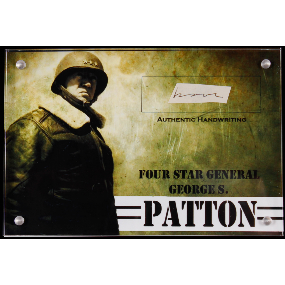 George S. Patton Authentic Hand-Written Word Cut in Acrylic Display ...