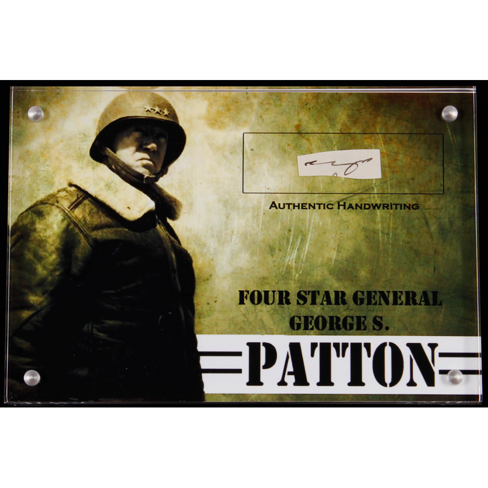 George S. Patton Authentic Hand-Written Word Cut in Acrylic Display ...