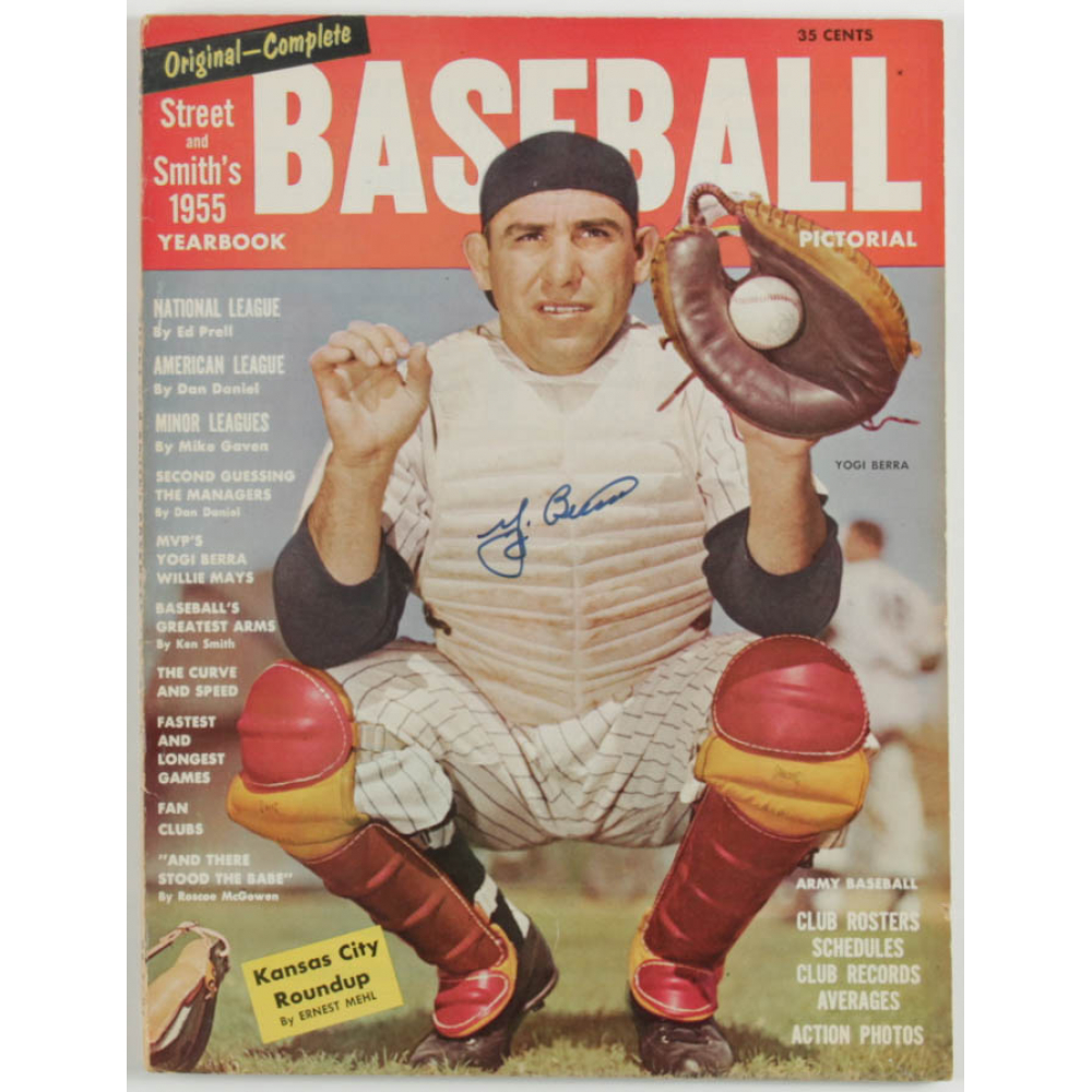 Yogi Berra Signed 1955 "Baseball" Magazine (JSA COA) | Pristine Auction